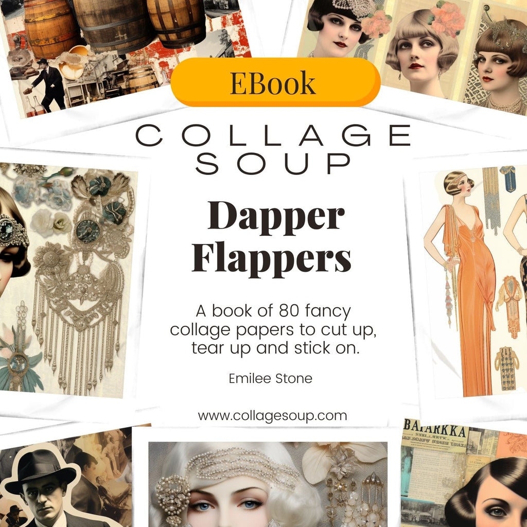 Dapper Flapper (eBook) Printable Roaring Twenties Art for Mixed Media ...