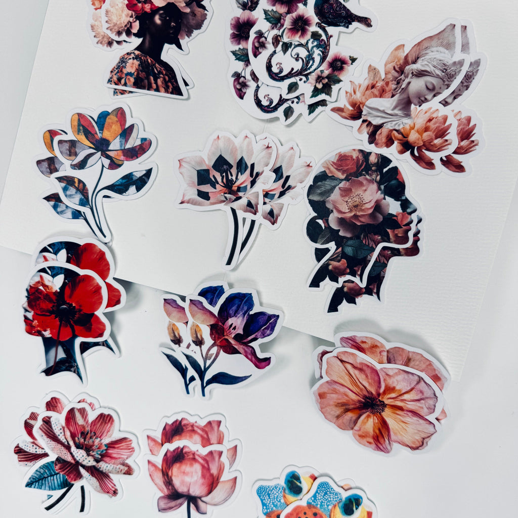 Floral 101 Paper Bites: 24 Vibrant Pre-Cut Flower Shapes for Collage ...